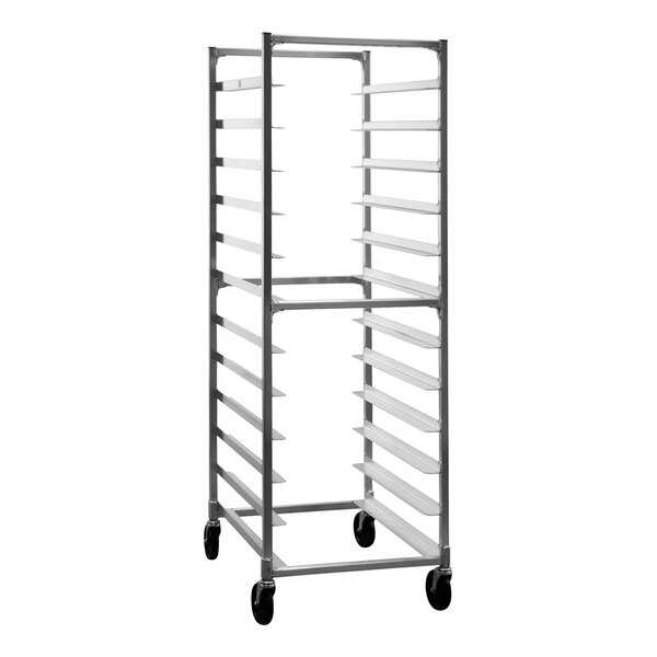 New Age 23 1/8" x 30 1/2" x 69" 24 Tray Side Load Aluminum Tray Rack NS833