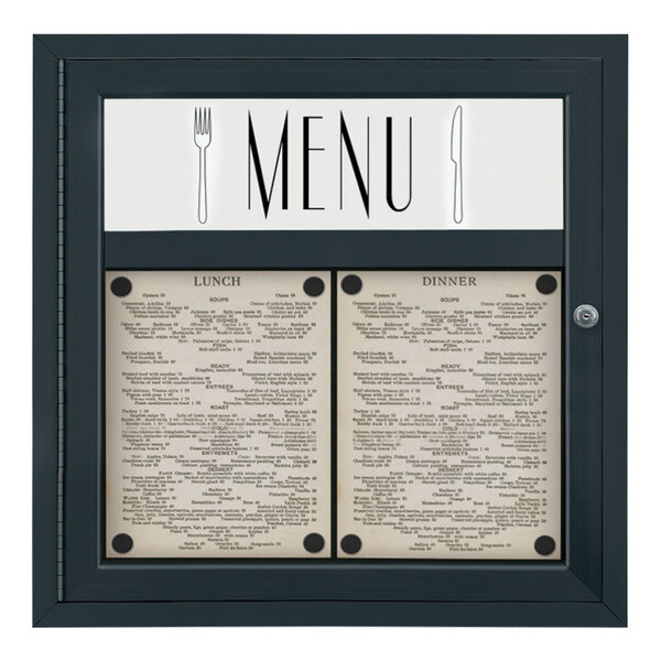 United Visual Products 24" x 26" Black Single Door Enclosed Magnetic ...