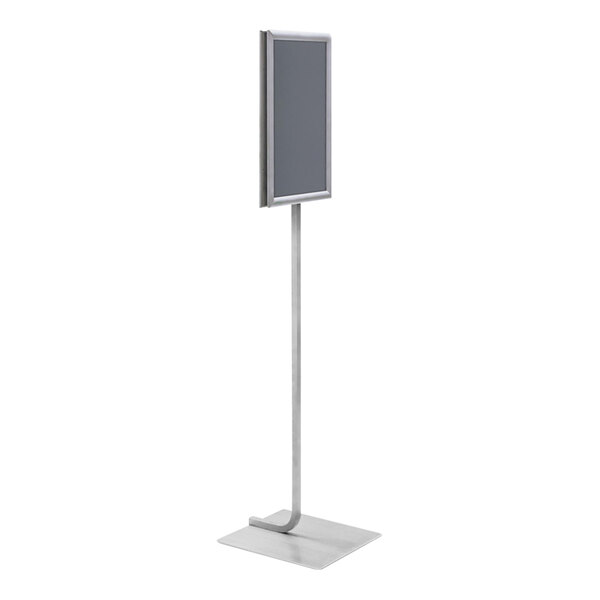 United Visual Products 8 1/2" x 11" Silver Double-Sided Pedestal Stand ...