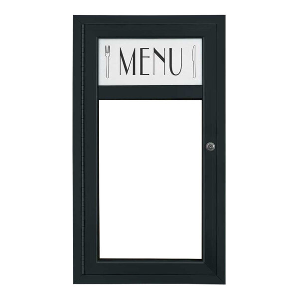 United Visual Products 18" x 32" Black Single Door Enclosed Magnetic ...