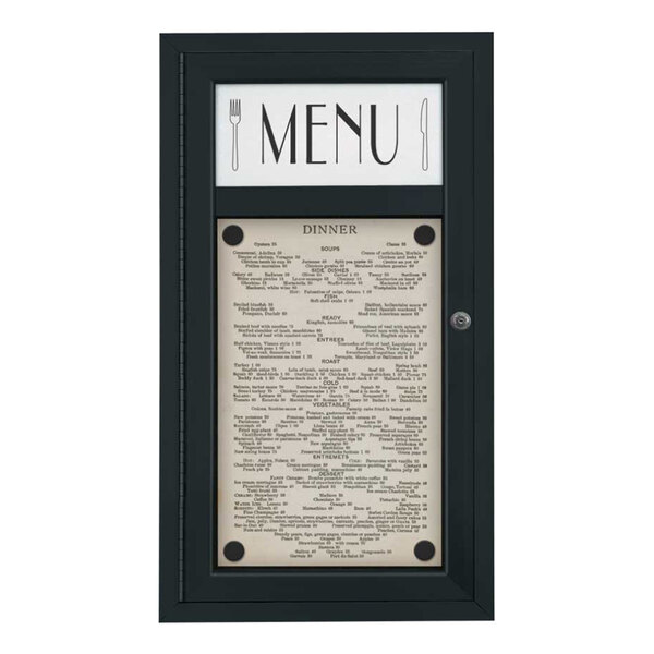 United Visual Products 18" x 32" Black Single Door Enclosed Magnetic ...