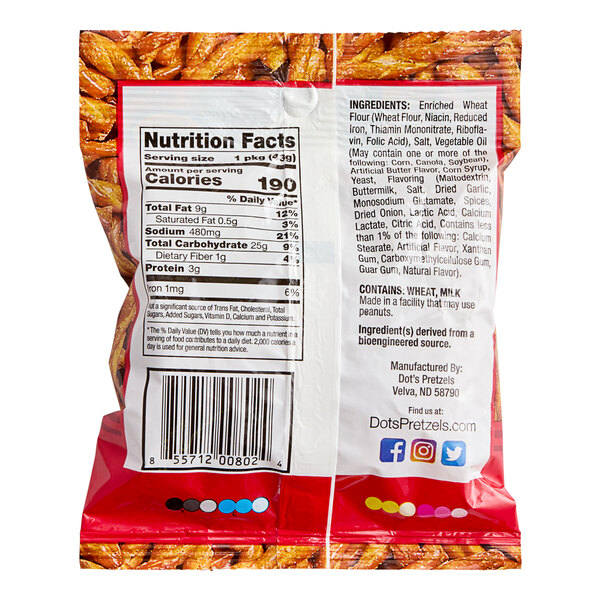 DOT'S HOMESTYLE PRETZELS Original Seasoned Pretzel Twists 1.5 oz. - 60/Case