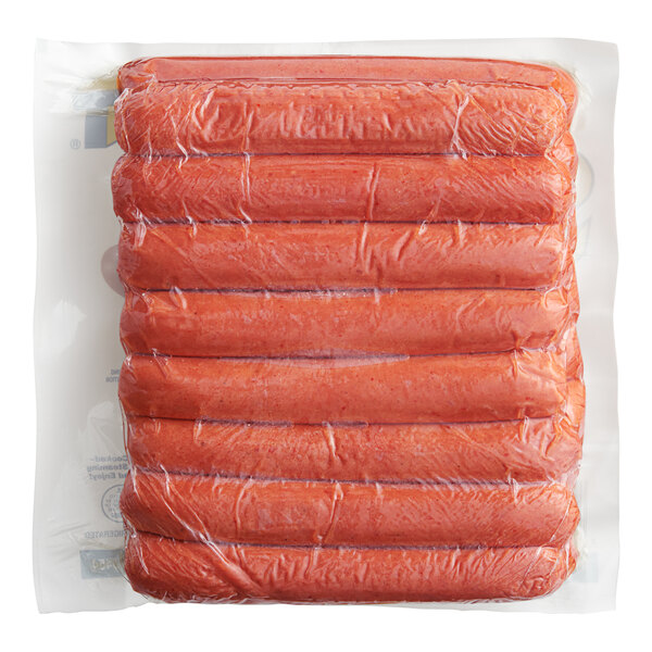 Sabrett 6 3/8" 5/1 Skinless Spicy Beef Sausage - 150/Case