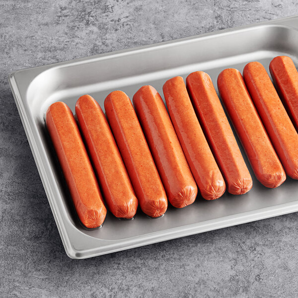 Sabrett 6 3/8" 5/1 Skinless Spicy Beef Sausage - 150/Case