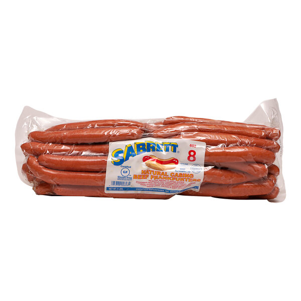Sabrett 6 3/8" 8/1 Natural Casing Beef Frank - 240/Case