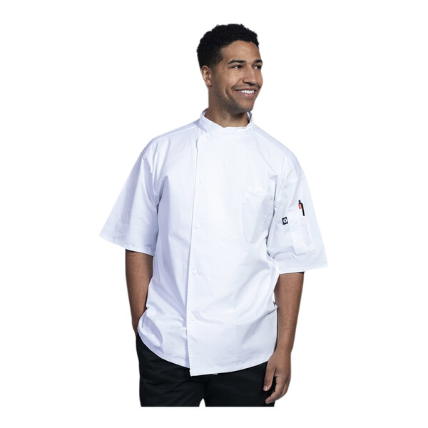 Uncommon Chef Luca Unisex Customizable White Short Sleeve Chef Coat ...