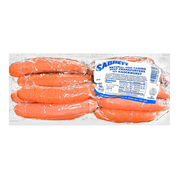 Sabrett 6 3/8" 4/1 Knockwurst Sausage - 120/Case