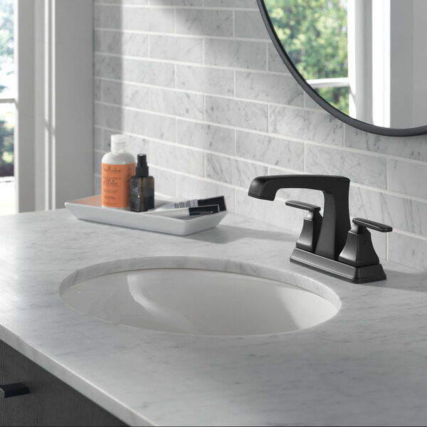 Delta Faucet 2564-BLMPU-DST Ashlyn 1.2 GPM Deck-Mount Matte Black ...