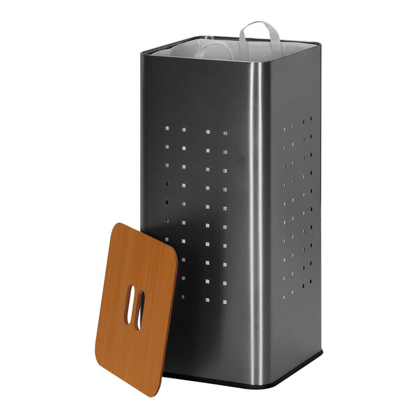 Household Essentials Square Stainless Steel Laundry Hamper with ...