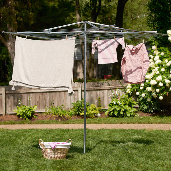 Household Essentials 210 Ft. Steel Outdoor Parallel Drying Rack with 30 ...