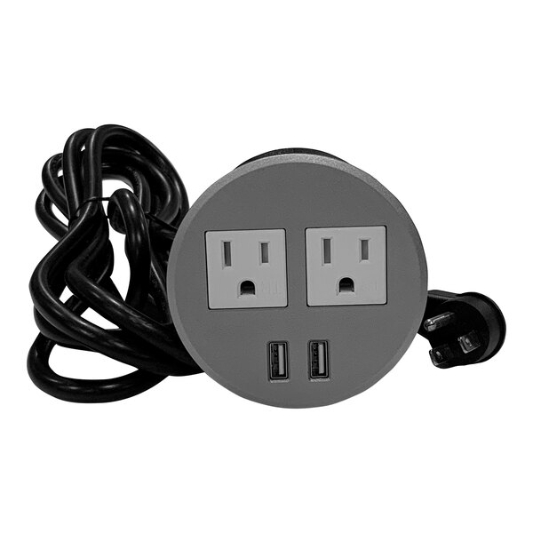 Boss 3 3/16" 5-Port Electrical / USB Grommet Outlet - 120V
