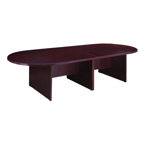 Boss 120" x 48" Oval Mahogany Laminate Conference Table