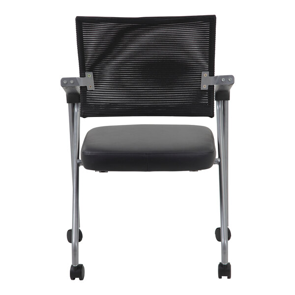 Boss Black CaressoftPlus Vinyl / Mesh Mid-Back Training Chair with ...