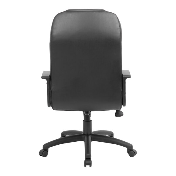 Boss Black LeatherPlus High-Back Executive Chair with Polypropylene ...