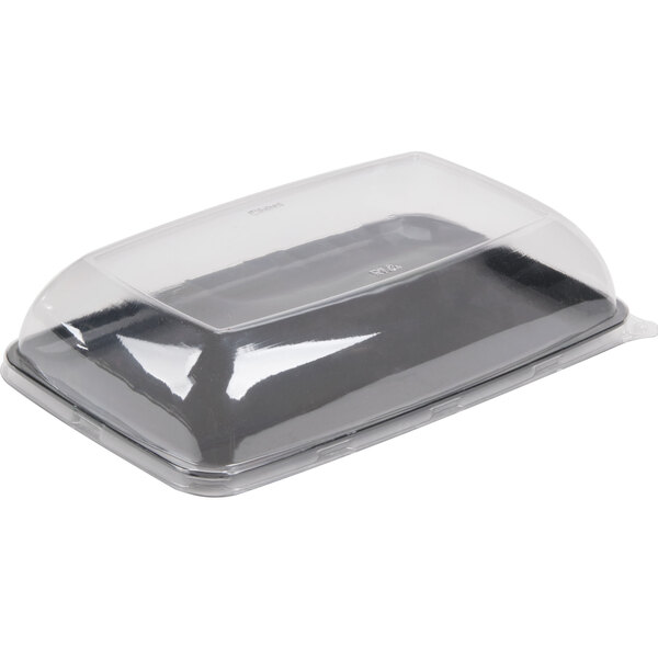 Sabert Mozaik 9 1/2" X 6" Black Plastic Platter / Catering Tray - 72/Case