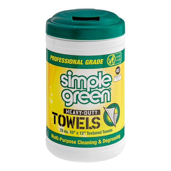 Simple Green 10" x 12" 75-Count Heavy-Duty Cleaning and Degreasing Towels