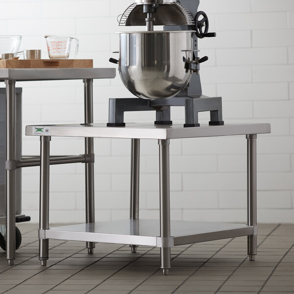 Regency 30" x 30" 16-Gauge Stainless Steel Mixer Table with Undershelf