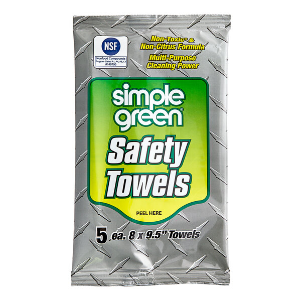 Simple Green Safety Towels 8" x 9 1/2" 5-Count Multi-Purpose Cleaning ...