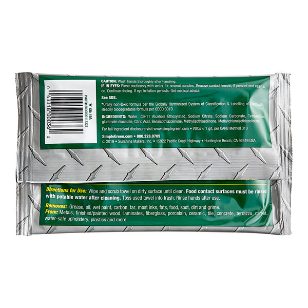 Simple Green Safety Towels 8" x 9 1/2" 5-Count Multi-Purpose Cleaning ...