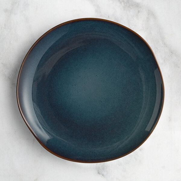 Acopa Highlands 11 5/8" Round Skyfall Blue Coupe China Plate - Sample
