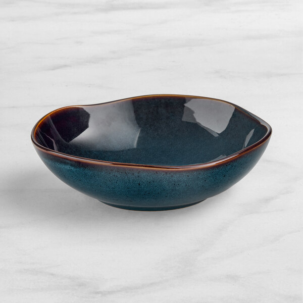 Acopa Highlands 32 oz. Round Skyfall Blue China Bowl - Sample