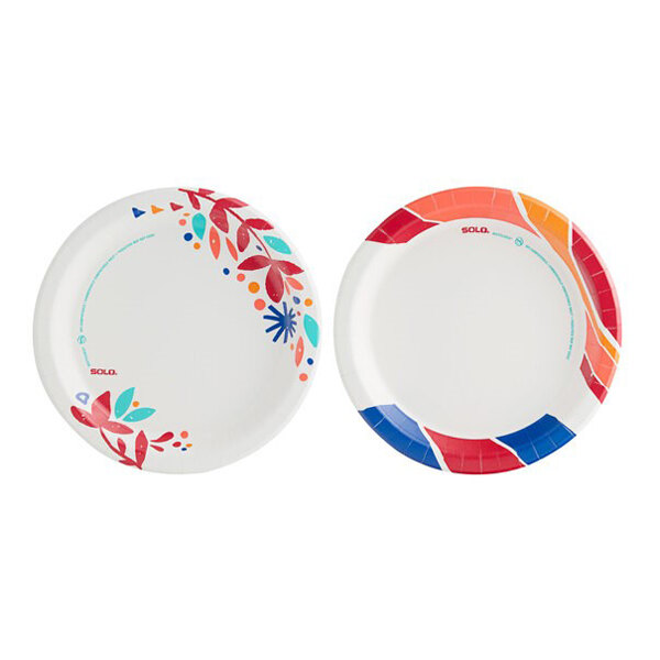 Solo AnyDay 8 1/2" Round Lush Blooms Paper Plates - 140/Pack