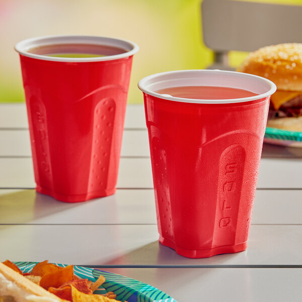 Solo Squared® 18 oz. Red Plastic Cup (12 Packs of 50) - 600/Case