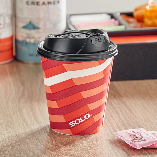 Solo 12 oz. Heat Wave Paper Hot Cup with Lid - 132/Case