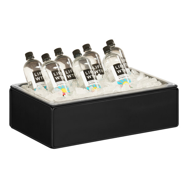 Cal-Mil Onyx 21" x 13" x 7" Black Metal Ice Housing with Clear Pan ...