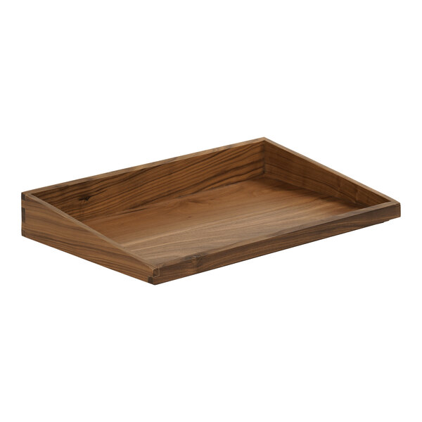 Cal-Mil Sydney 20" x 12" x 3" Walnut Angled Display Box 23442-1220-78