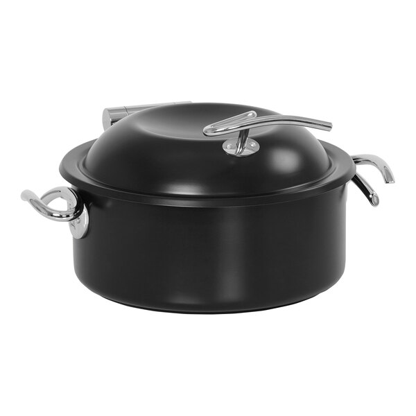 Cal-Mil 5 Qt. Round Black Stainless Steel Induction Chafer with Soft ...
