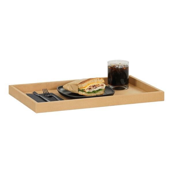Cal-Mil Renew 20" x 11 3/4" x 1 1/2" Faux Wood Room Service Tray 23435-122
