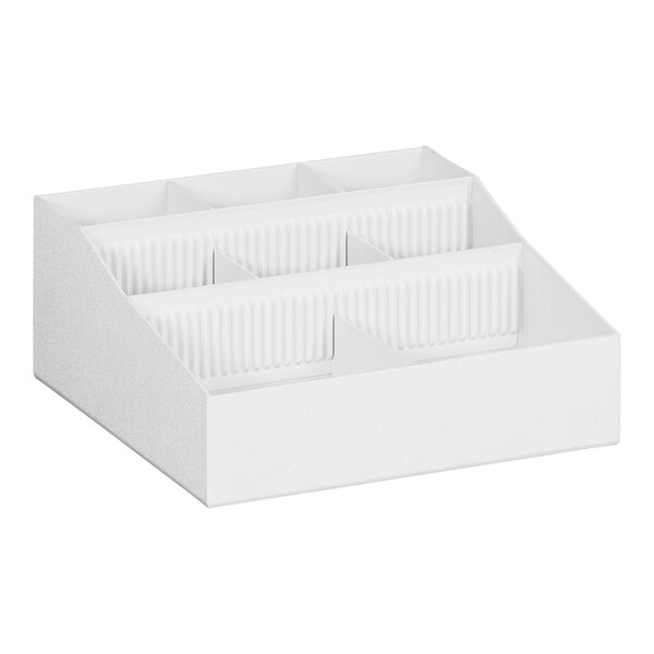Cal-Mil Classic White Adjustable 8-Compartment Plastic Condiment Organizer