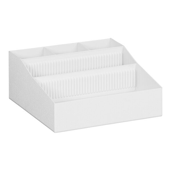 Cal-Mil Classic White Adjustable 8-Compartment Plastic Condiment Organizer