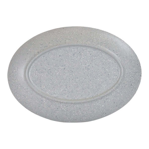 Cal-Mil Coronado 10 3/4" x 7 3/4" Oval Gray Melamine Platter