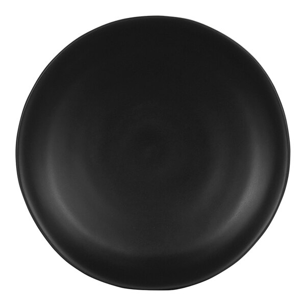 Cal-Mil Hand Thrown 7" Black Round Melamine Coupe Plate