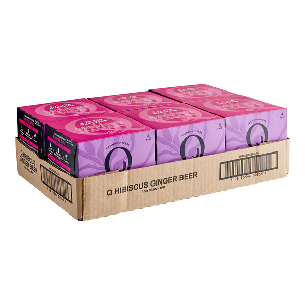 Q Mixers Hibiscus Ginger Beer Can 7.5 fl. oz. - 24/Case