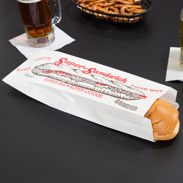 Choice 4 1/2" x 2 1/2" x 14" Submarine / Hoagie Sandwich Bag - 1000/Case