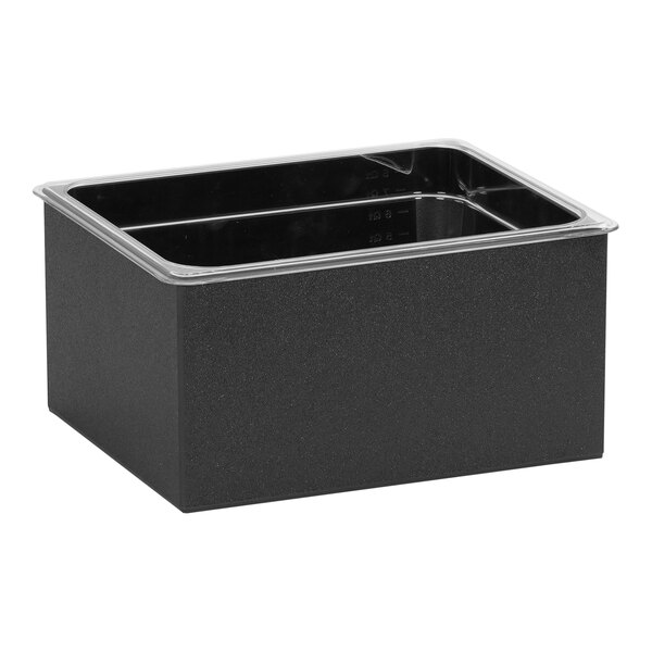 Cal-Mil Classic 10" x 12" x 6" Black Plastic Ice Housing with Clear Pan ...