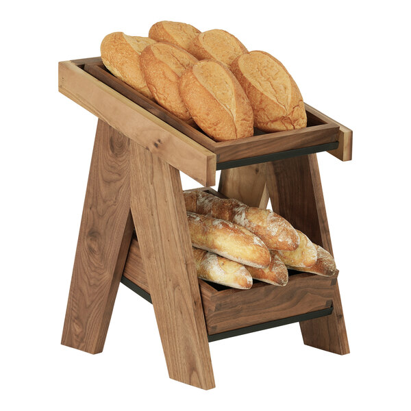 Cal-Mil Sydney 14" x 12 1/2" x 17 1/2" 2-Tier Walnut Display ...