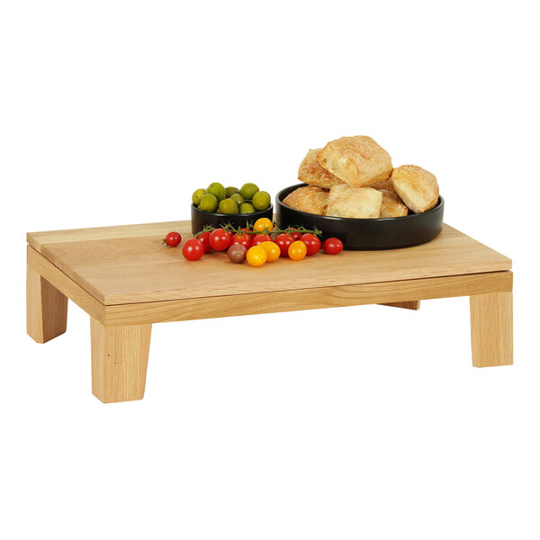 Cal-Mil Sydney 12" x 20" x 6" Oak Display Stand with Tapered Legs