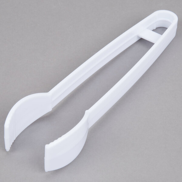 Fineline 3307-WH 7" White Plastic Tongs - 48/Case
