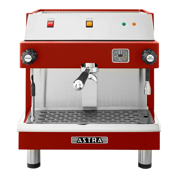 Astra Mega I M1S-016-RD Semi-Automatic Red Espresso Machine - 220V