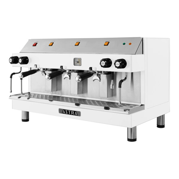 Astra Mega III M3S-018-WH Semi-Automatic White Espresso Machine - 220V