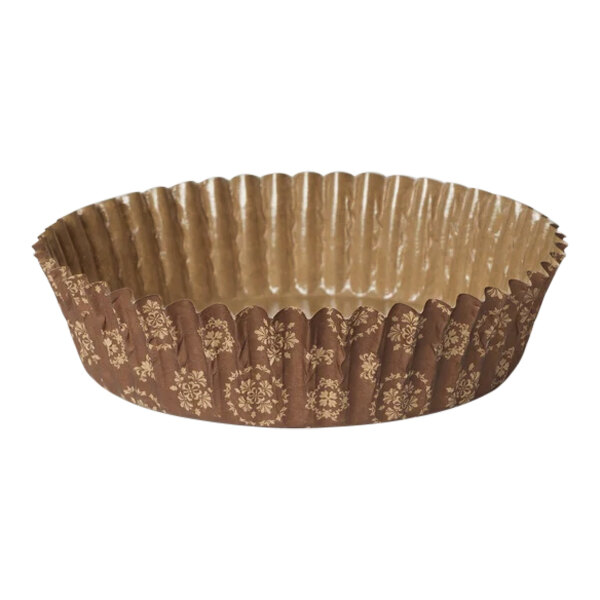 Welcome Home Brands 3 7/8" x 1 3/16" Brown Damask Paper Baking Cup ...