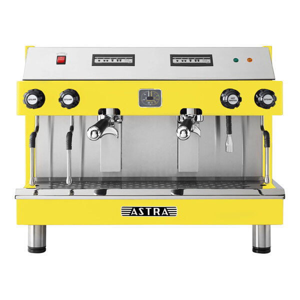 Astra Mega II M2-012-YL Automatic Yellow Espresso Machine - 220V