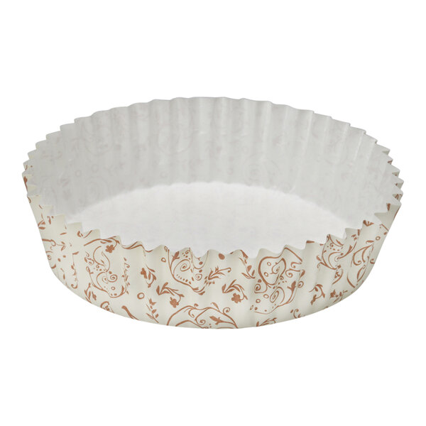 Welcome Home Brands 3 7/8" x 1 3/16" Brown Blossom Paper Baking Cup ...
