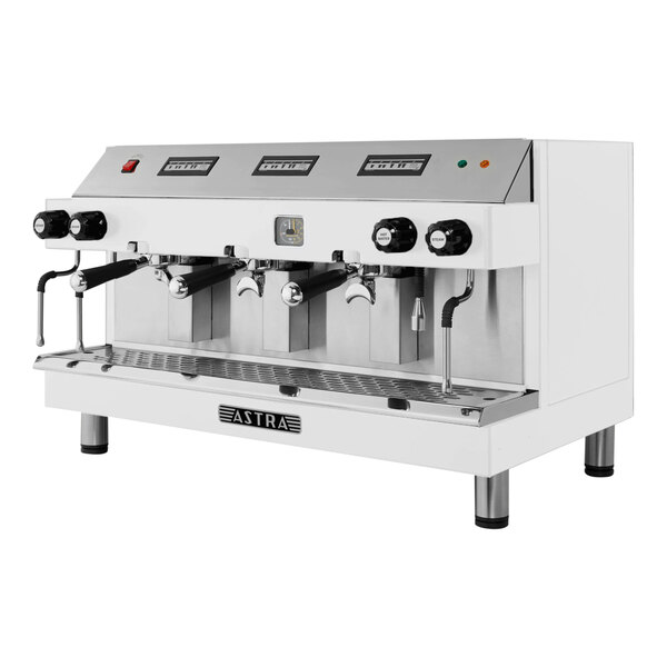 Astra Mega III M3-013-WH Automatic White Espresso Machine - 220V