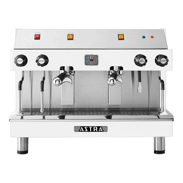 Astra Mega II M2S-017-WH Semi-Automatic White Espresso Machine - 220V