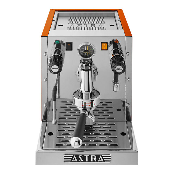 Astra Gourmet GS-022-1-OR Semi-Automatic Orange Espresso Machine - 110V